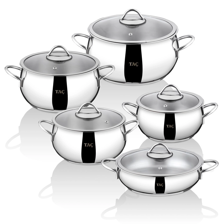 Taç Master Steel 10 Parça Çelik Tencere Seti - TAC-4869